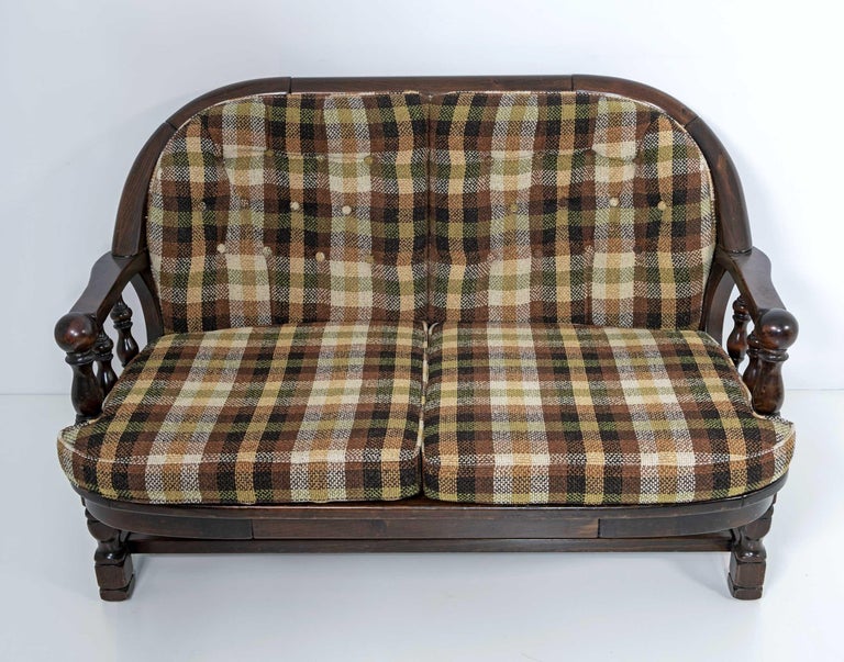 Mid-Century Modern Italian Walnut and Fabric Country Sofa by Pizzetti ...
