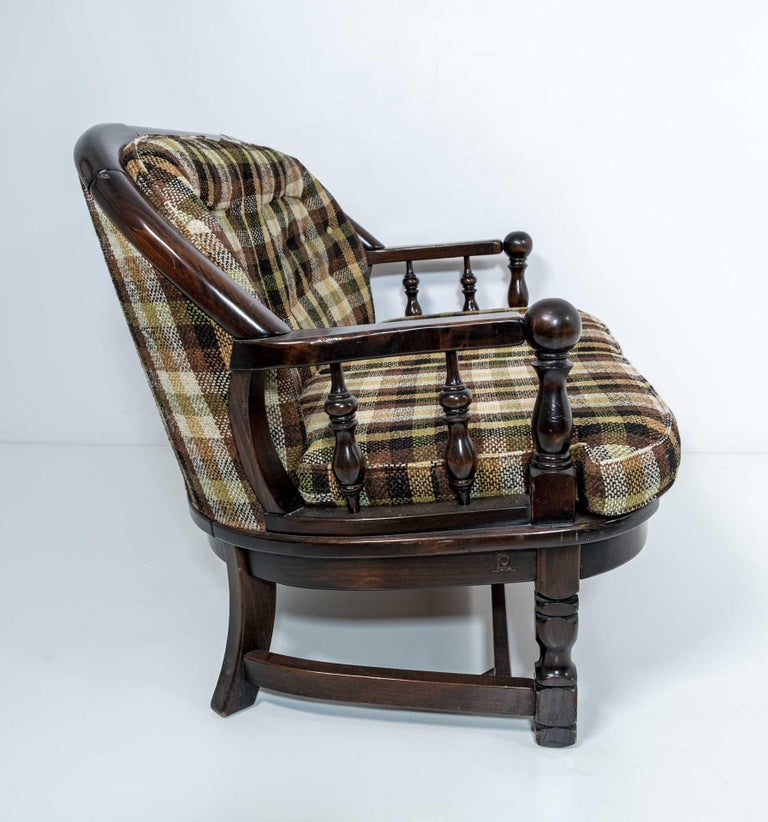 Mid-Century Modern Italian Walnut and Fabric Country Sofa by Pizzetti ...