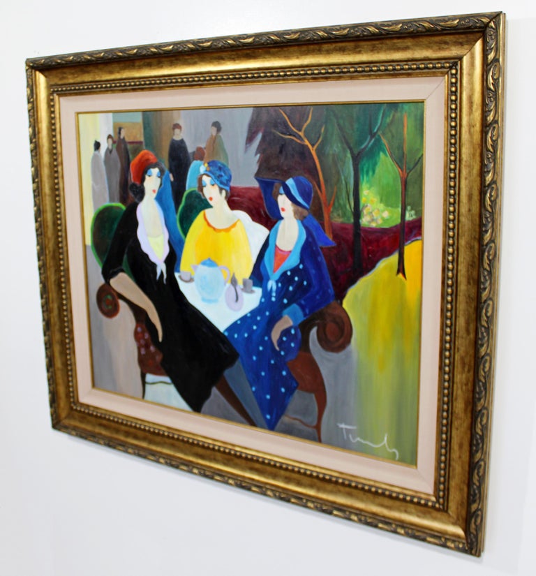 Unique Itzchak Tarkay Framed Original Acrylic on Canvas Painting at 1stDibs