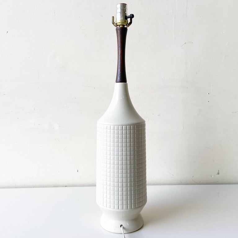 Mid Century Modern Ivory Porcelain Table Lamp at 1stDibs
