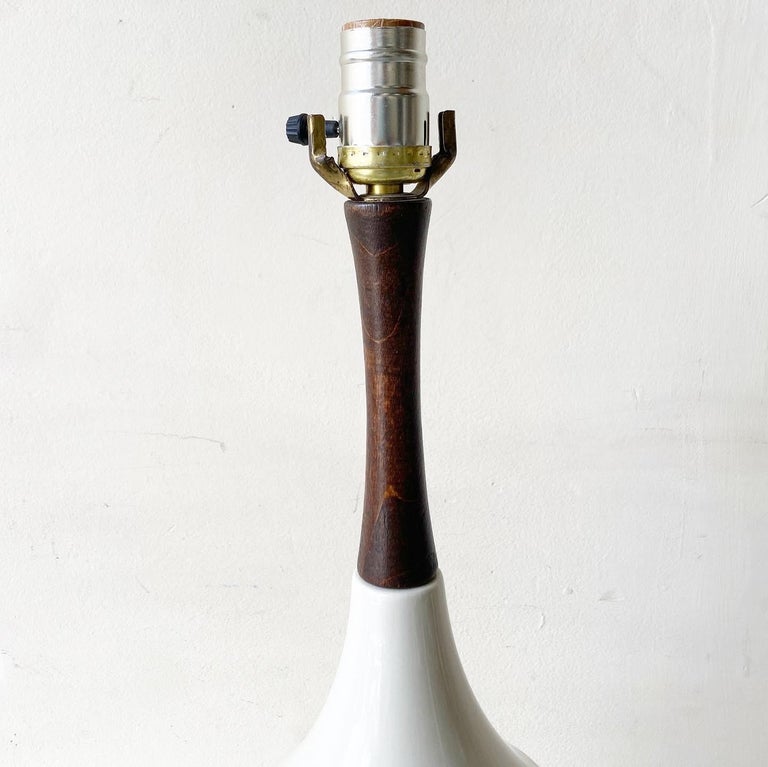 Mid Century Modern Ivory Porcelain Table Lamp at 1stDibs