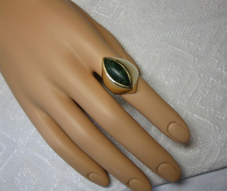 Mid-Century Modern Jade 14 Karat Gold Ring Retro, circa 1960 For Sale ...