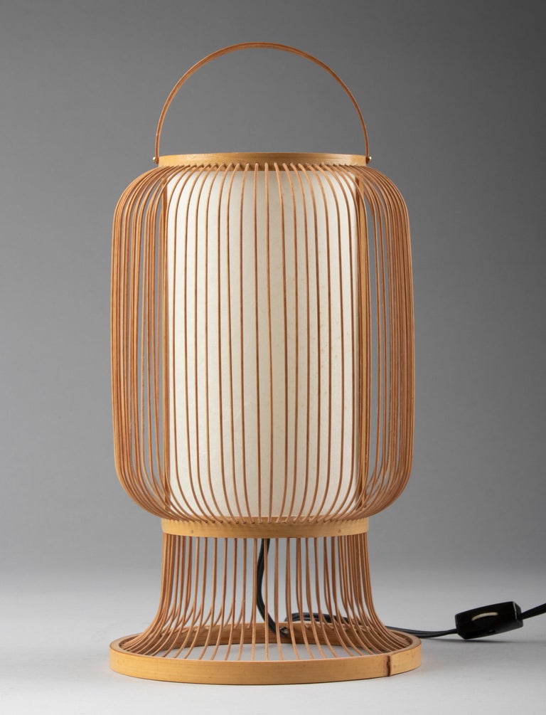 Mid-Century Modern Japanese Bamboo Spokes Lantern Lamp at 1stDibs ...