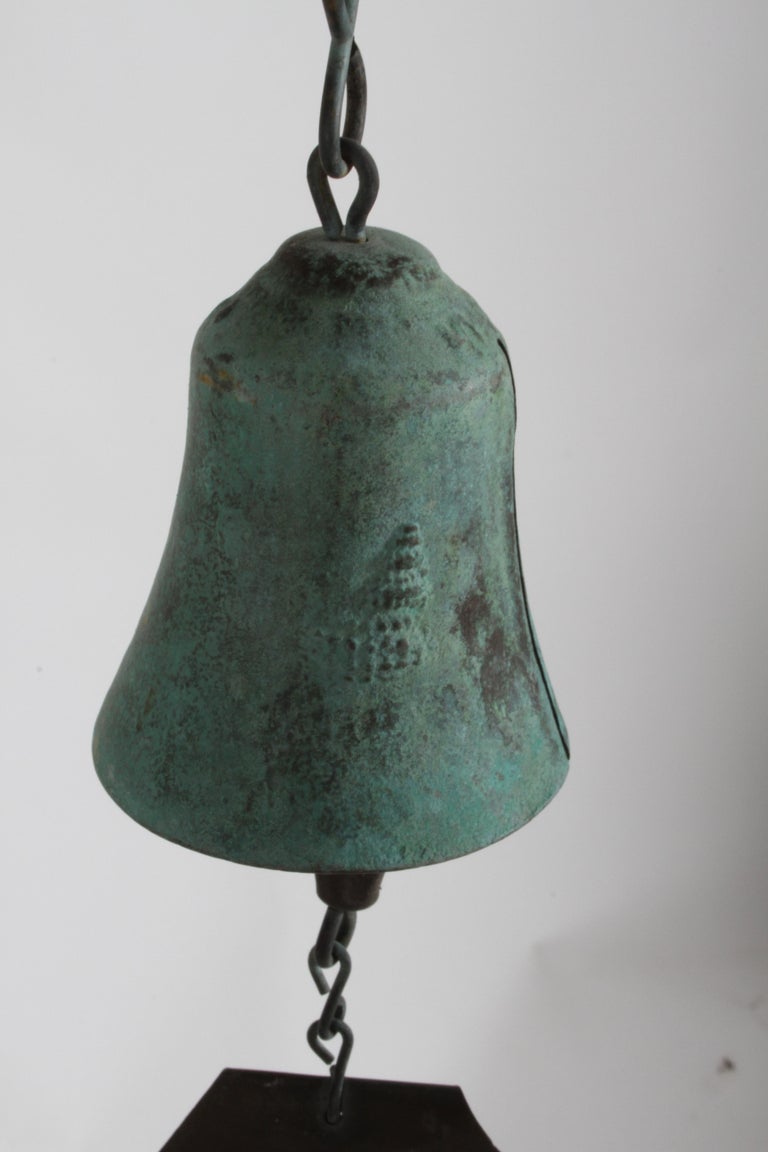 Mid-Century Modern Jeff Cross Brutalist Bronze Sculptural Wind Chime or Bell at 1stDibs