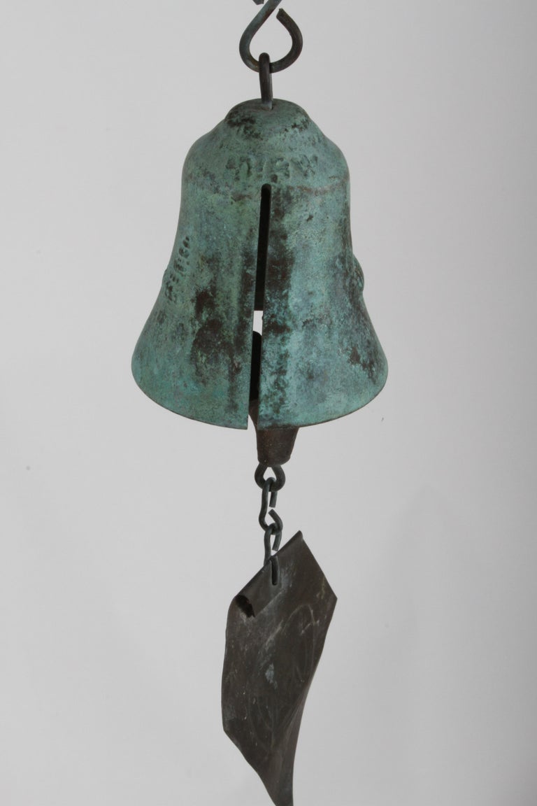 Mid-Century Modern Jeff Cross Brutalist Bronze Sculptural Wind Chime or ...