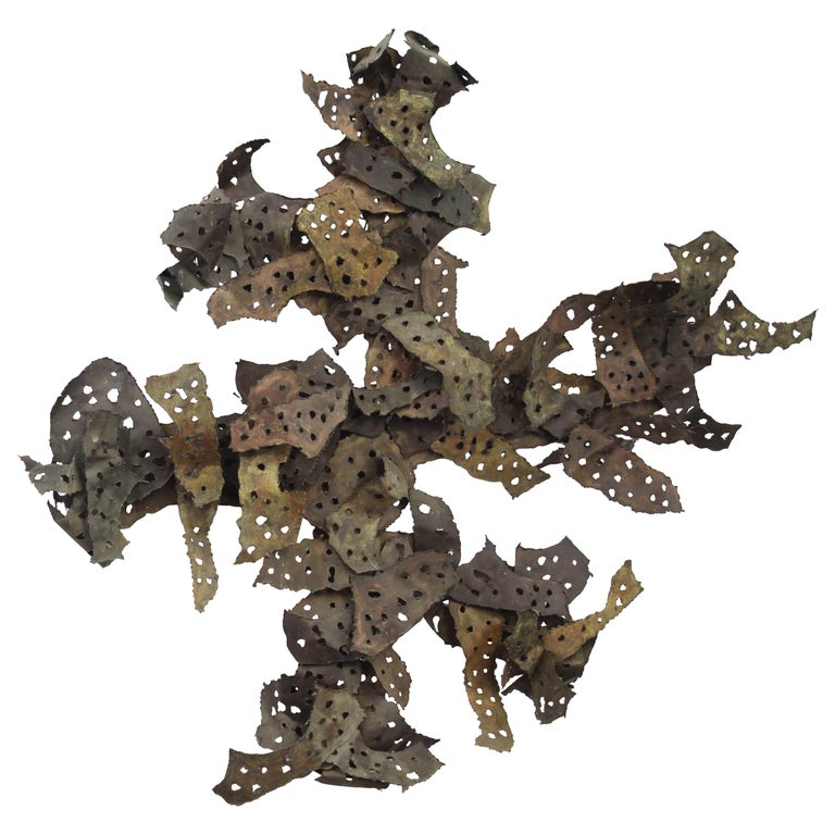 Mid-Century Modern Jere Style Abstract Free-Form 3D Metal Wall Hanging ...