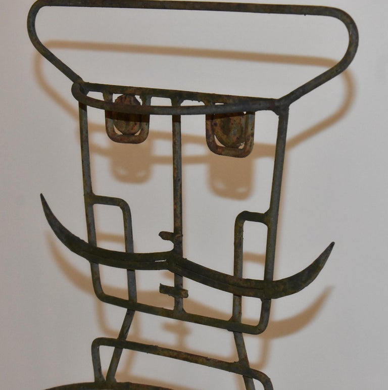 Mid-Century Modern John Risley Man and Woman Steel Bench at 1stDibs