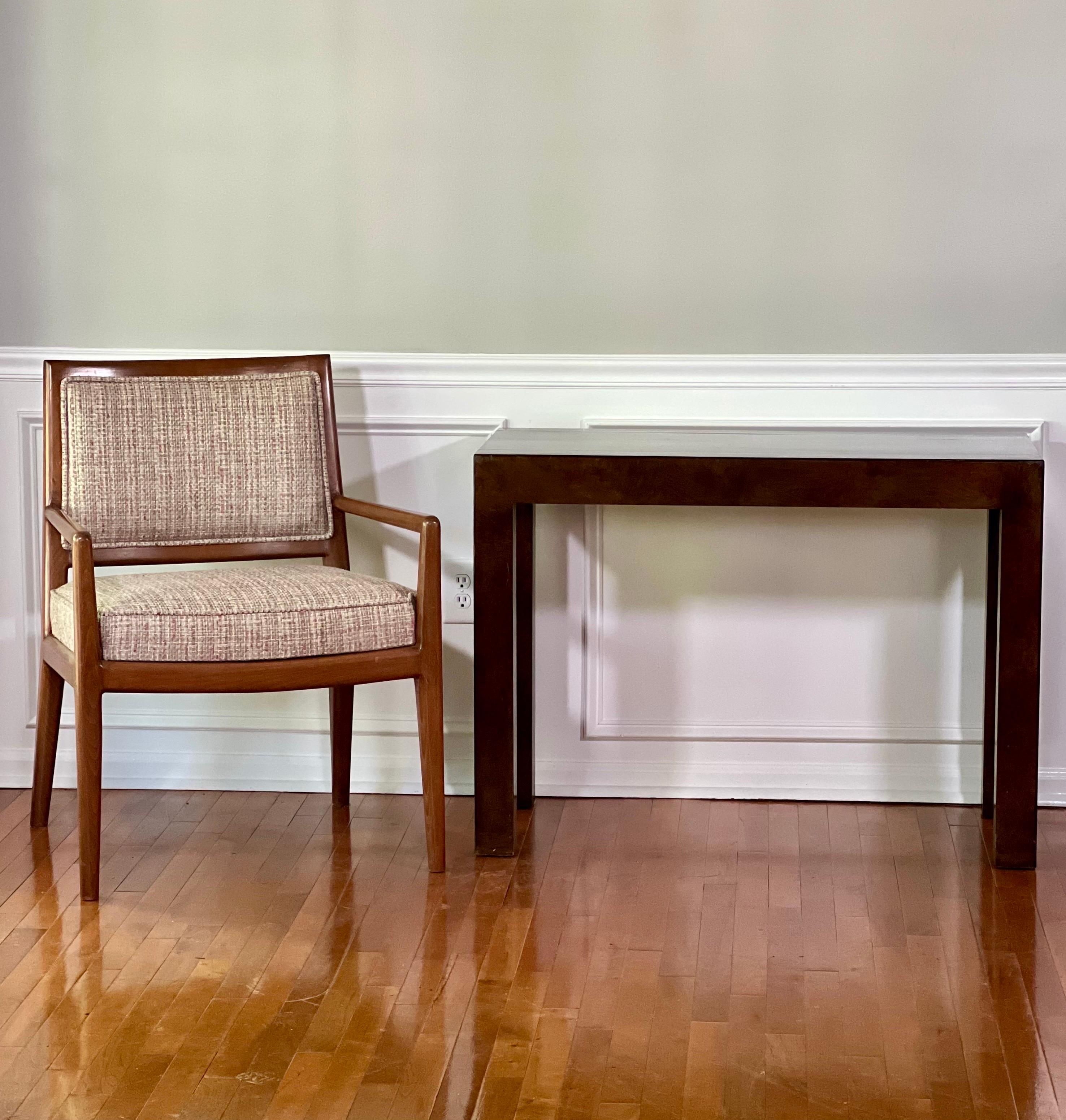 Mid Century Modern John Widdicomb Burl Console Table at 1stDibs