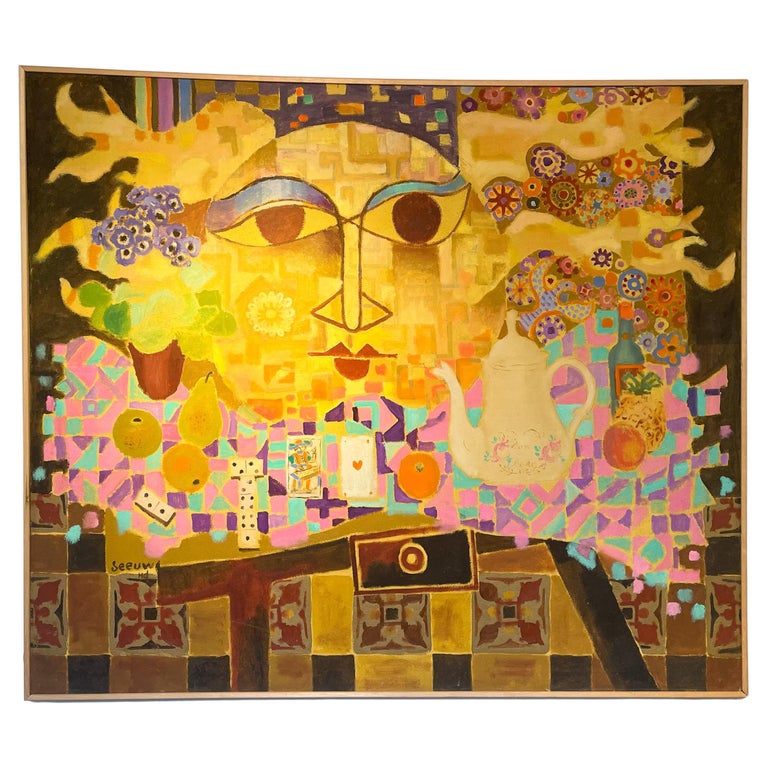 Mid-Century Modern Jos Seeuws Sun Painting, Belgium, 1970s For Sale at ...