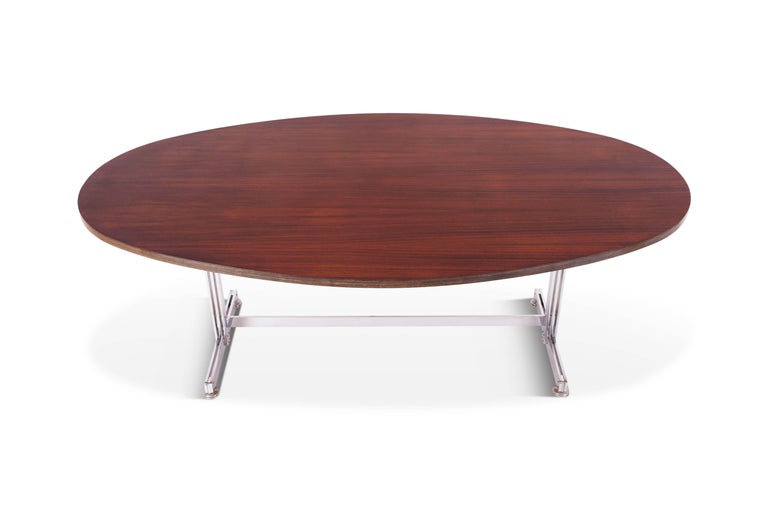 Mid-Century Modern Jules Wabbes Oval Dining Table for Mobilier ...