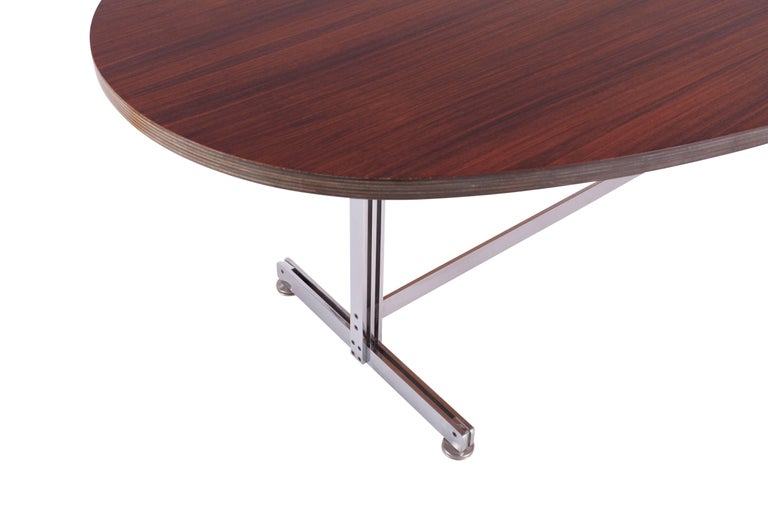 Mid-Century Modern Jules Wabbes Oval Dining Table for Mobilier ...