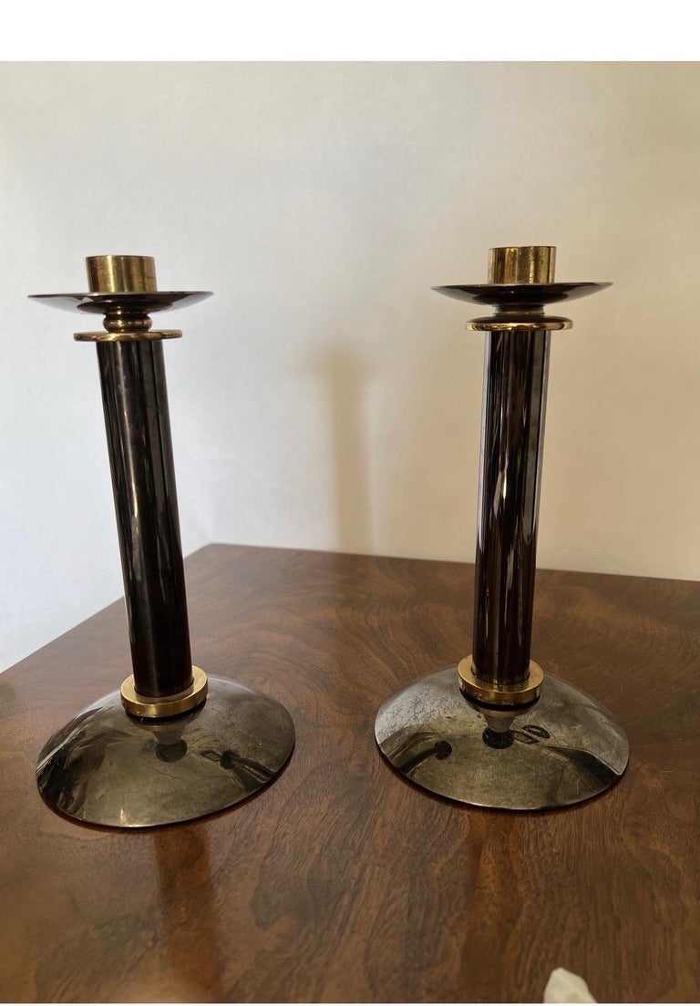 Springer Style Mid-Century Modern Gunmetal and Brass Designer Modern ...