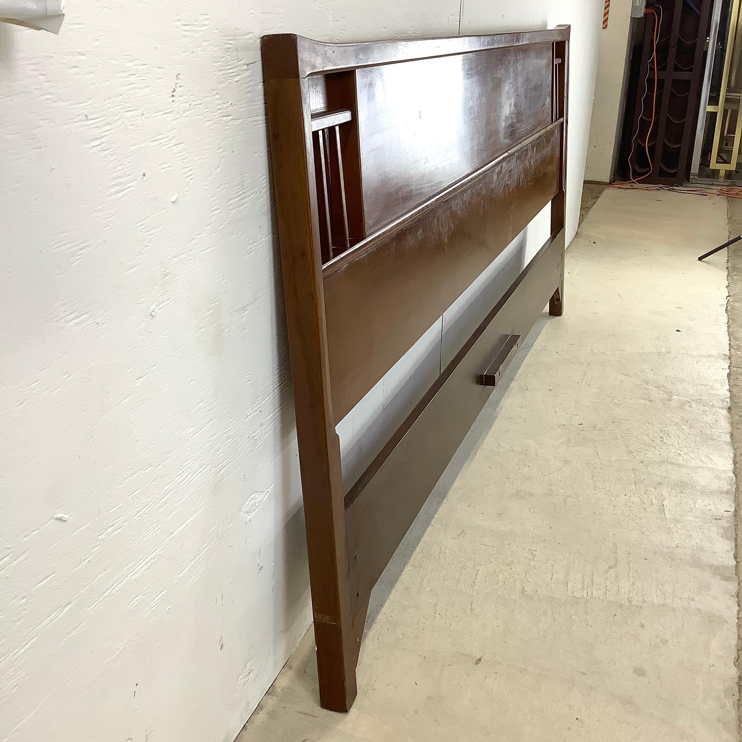 Mid-Century Modern King Size Walnut Headboard For Sale at 1stDibs