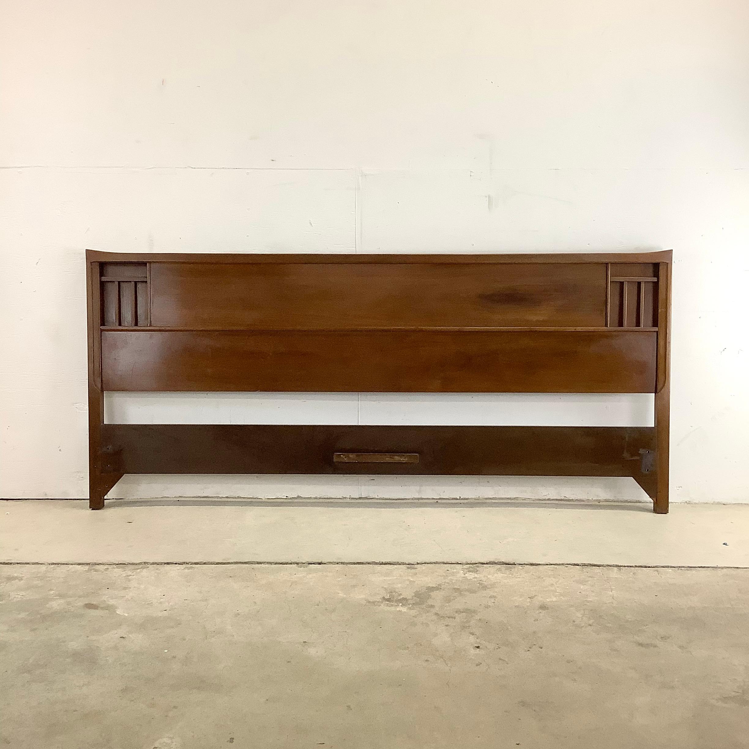 Mid-Century Modern King Size Walnut Headboard For Sale at 1stDibs