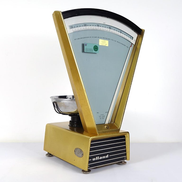 Mid-Century Modern Kitchen Scale by Olland De Bilt Nederland in Gold ...