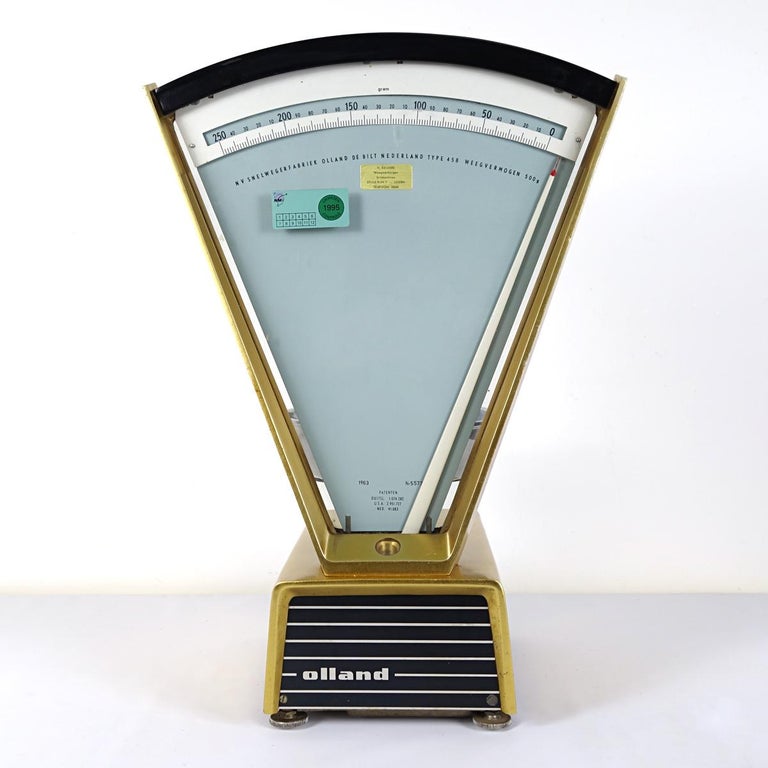 Mid-Century Modern Kitchen Scale by Olland De Bilt Nederland in Gold ...