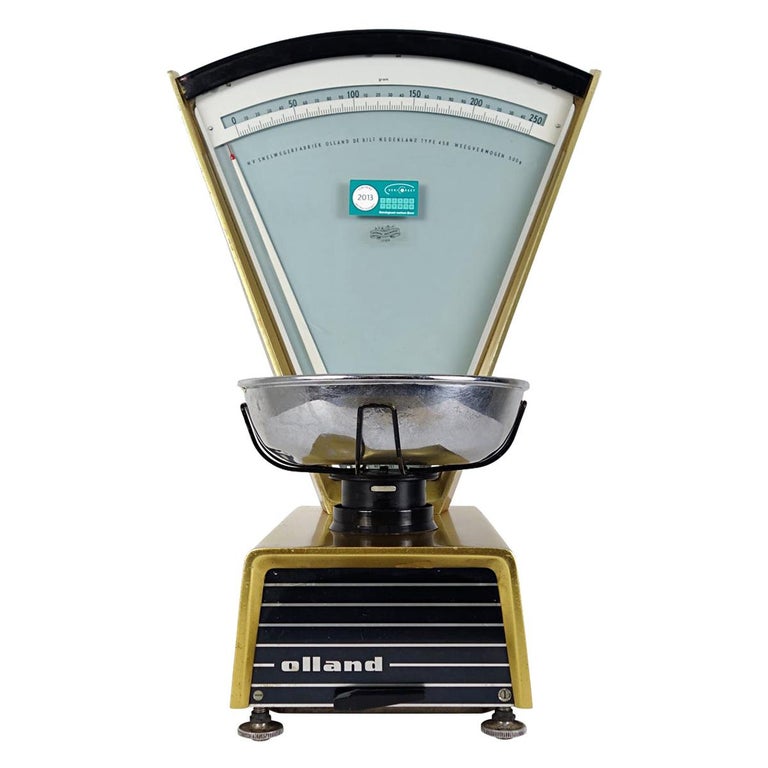 Mid-Century Modern Kitchen Scale by Olland De Bilt Nederland in Gold ...