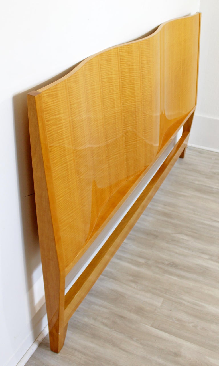 Mid-Century Modern Lacquered Maple Wavy Curved King Size Headboard ...