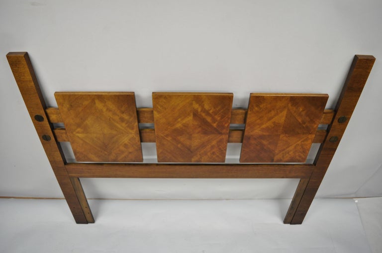 Mid-Century Modern Lane Brutalist Blockfront Tall Post Bed Queen Full ...