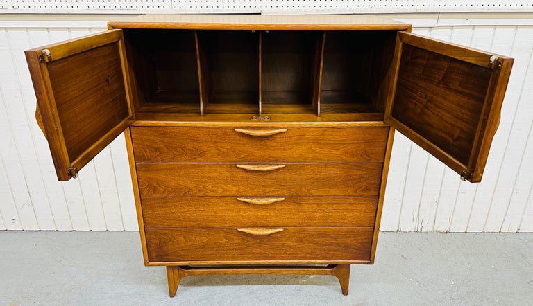 Mid-Century Modern Lane Perception Walnut High Chest For Sale at 1stDibs