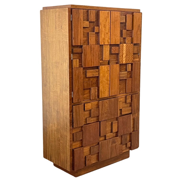 Mid-Century Modern Lane Staccato Brutalist 4 Drawer Highboy Chest ...