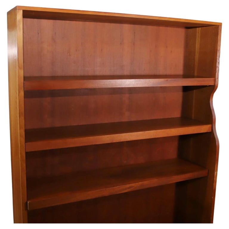 Mid-Century Modern Large 4 Shelf Bookcase Cherry Oak American Studio ...
