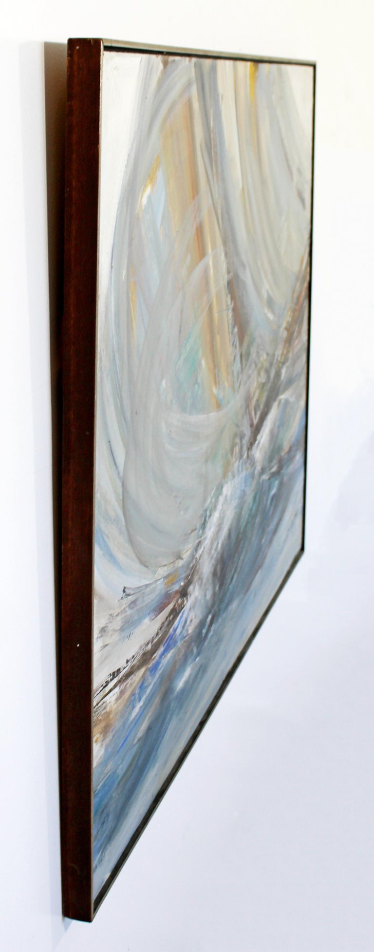 Mid-Century Modern Large Abstract Nautical Acrylic Impasto Painting L ...