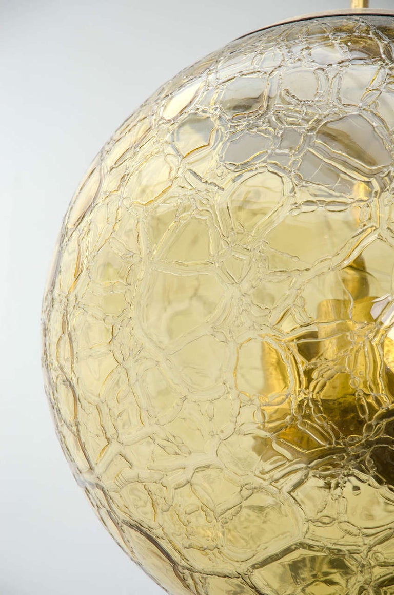 Mid-Century Modern Amber-Coloured Glass Light, Decorative Canopy ...