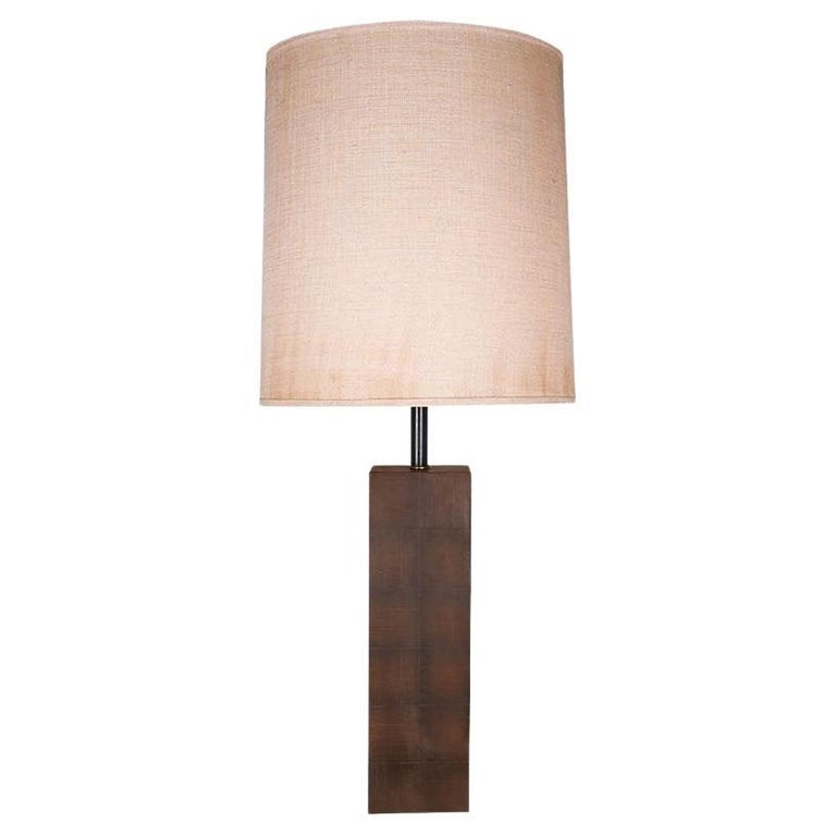 Mid-Century Modern Large Block Table Lamp Milo Baughman Style For Sale ...