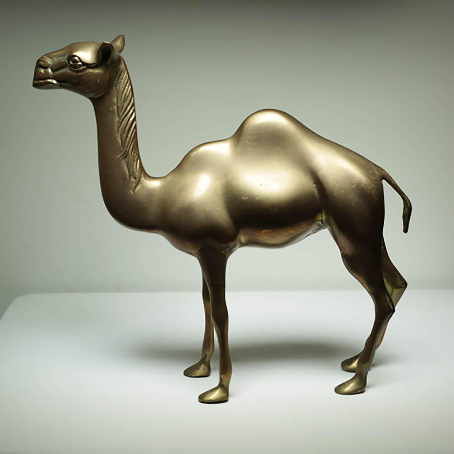 Mid-Century Modern Large Brass Camel, circa 1970s For Sale at 1stDibs