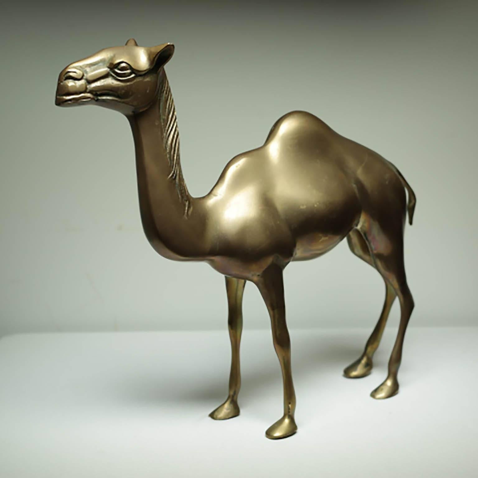 Mid-Century Modern Large Brass Camel, circa 1970s For Sale at 1stDibs