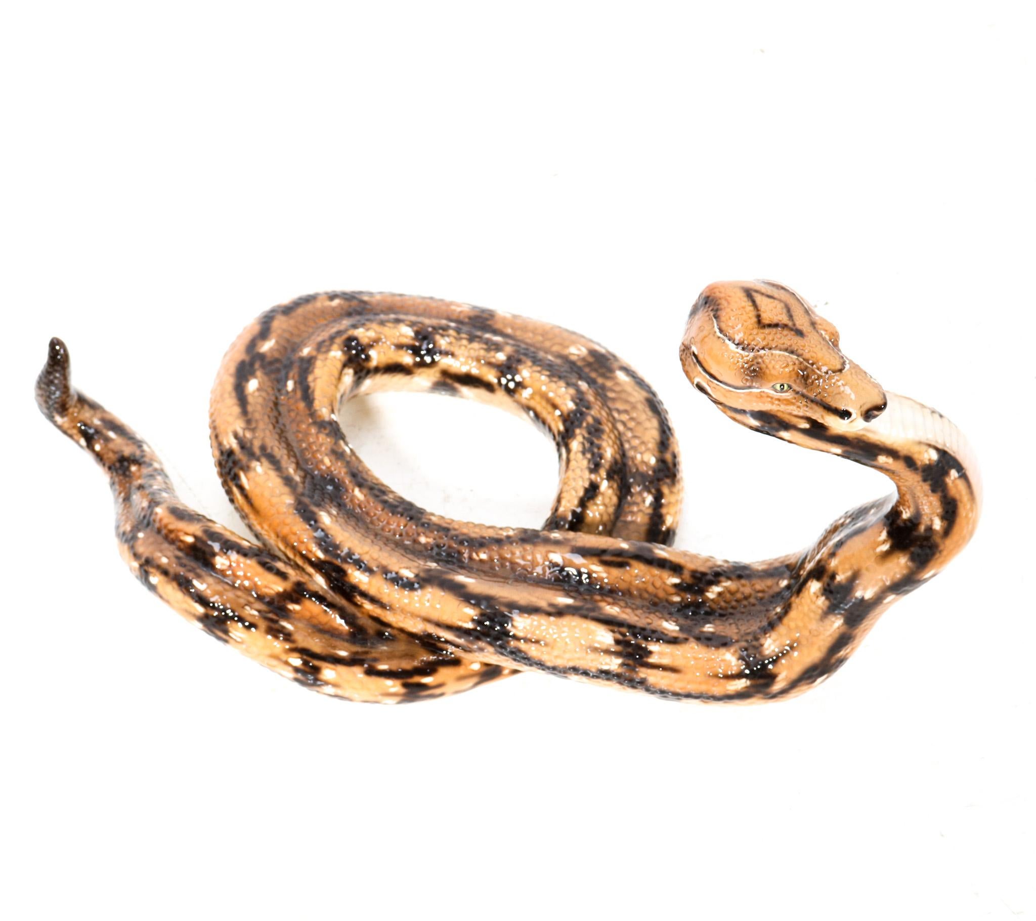 Mid-Century Modern Large Ceramic Rattle Snake by Ronzan Italy, 1950s ...