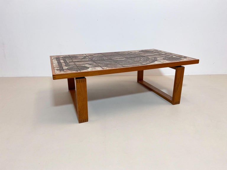 Mid-Century Modern Large Ceramic Tiles Coffee Table, Scandinavia For ...
