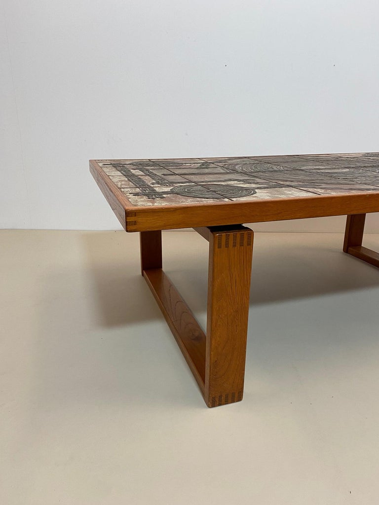 Mid-Century Modern Large Ceramic Tiles Coffee Table, Scandinavia For ...