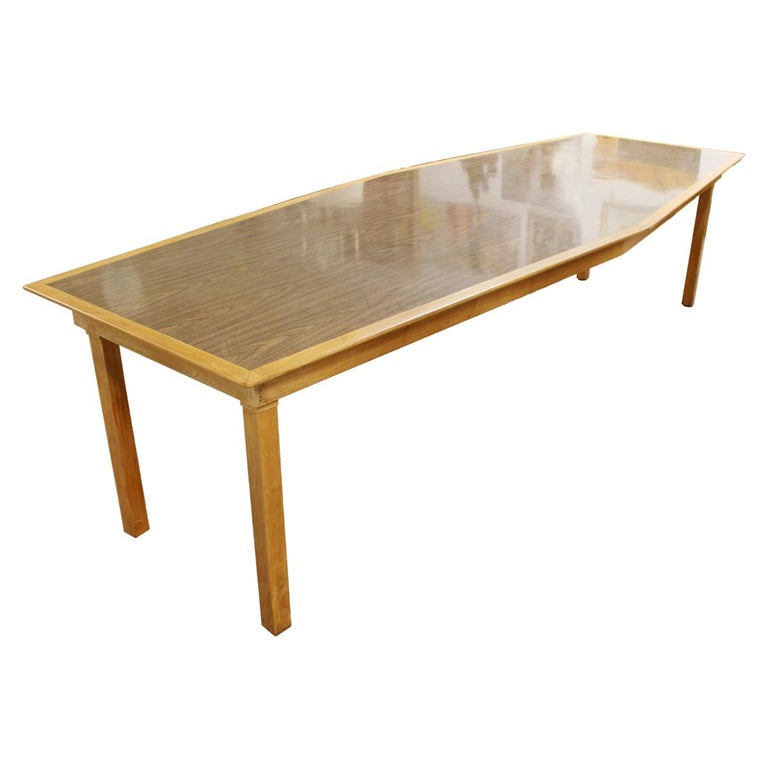 Mid-Century Modern Large Custom Made Diamond Shape Dining Conference ...