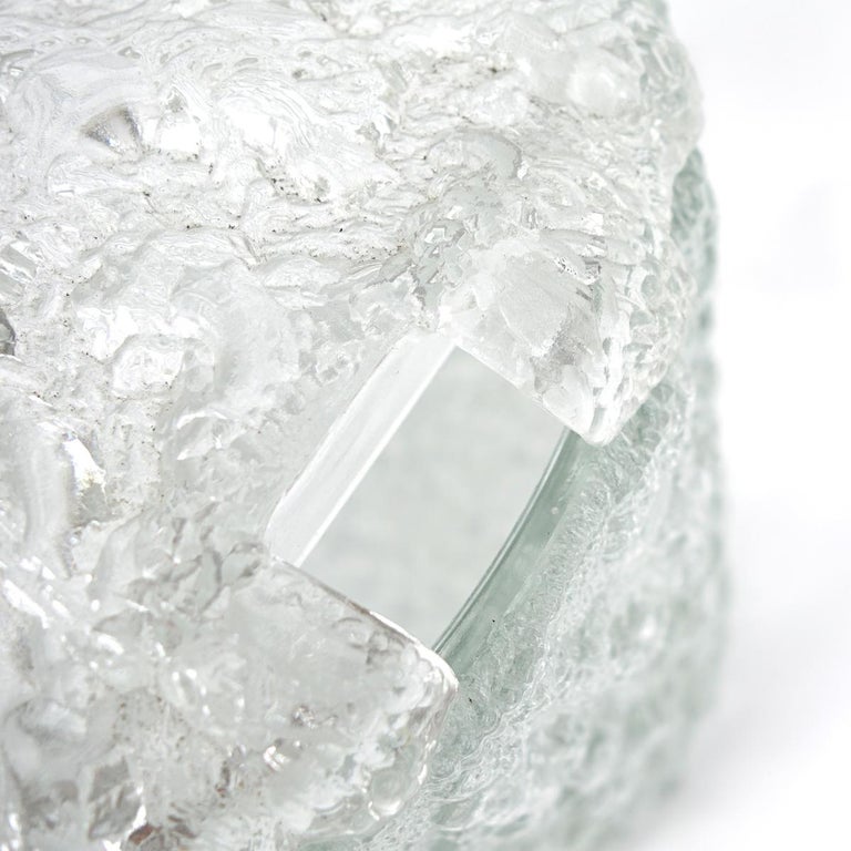 Mid-Century Modern Large Iced Glass Jar With Lid in the Shape of a Tree ...
