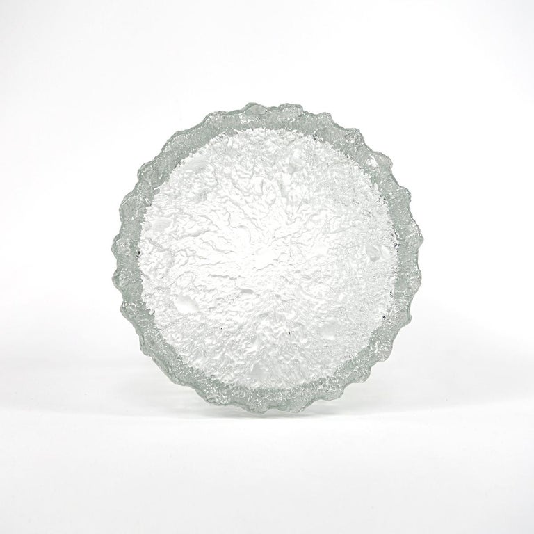 Mid-Century Modern Large Iced Glass Jar With Lid in the Shape of a Tree ...