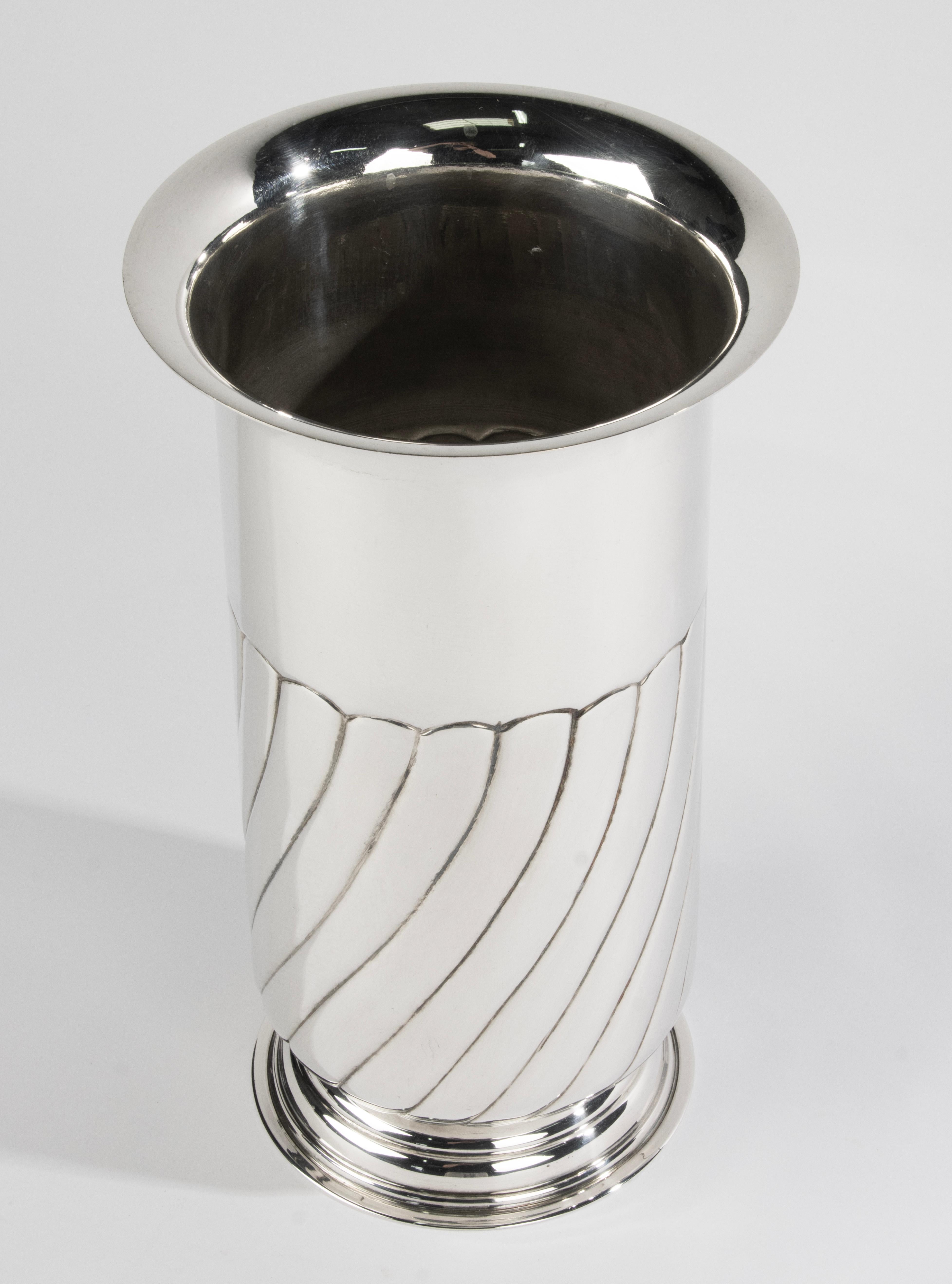 Mid Century Modern Large Silver Plated Vase - Christian Dior - Paris ...
