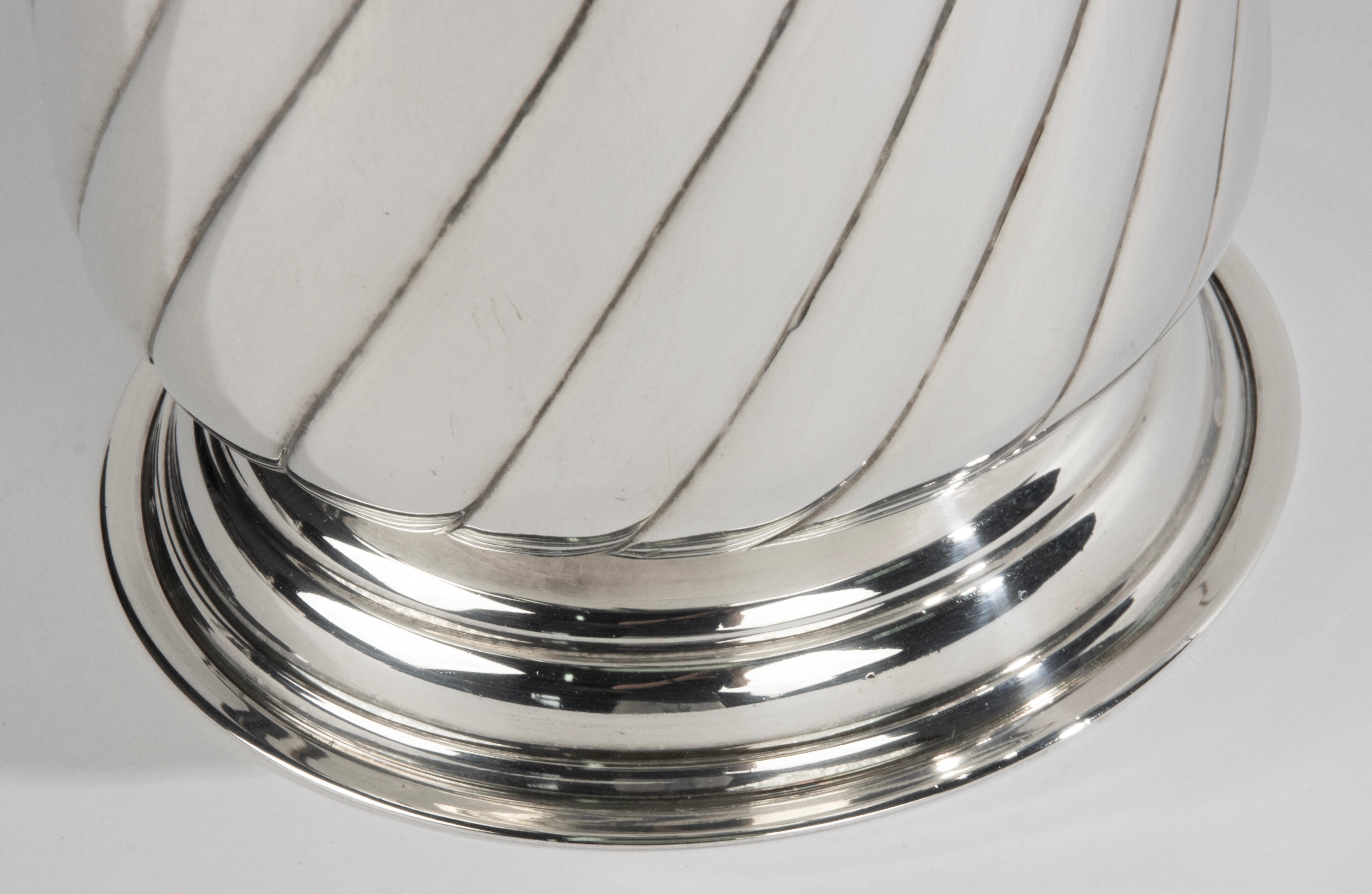 Mid Century Modern Large Silver Plated Vase - Christian Dior - Paris ...