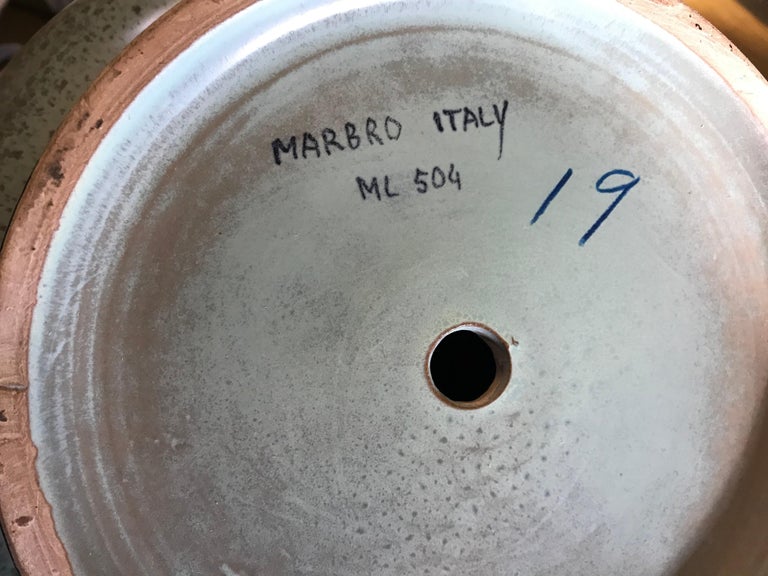 Mid-Century Modern Large Turquoise Ceramic Table Lamp by Marbro, Italy ...