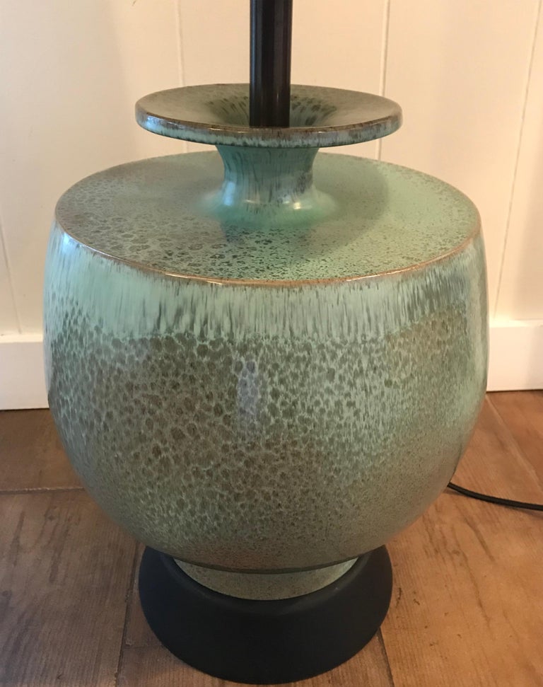 Mid-Century Modern Large Turquoise Ceramic Table Lamp by Marbro, Italy ...
