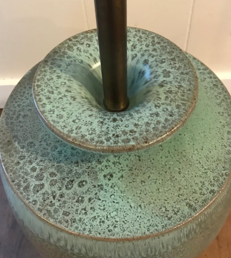 Mid-Century Modern Large Turquoise Ceramic Table Lamp by Marbro, Italy ...
