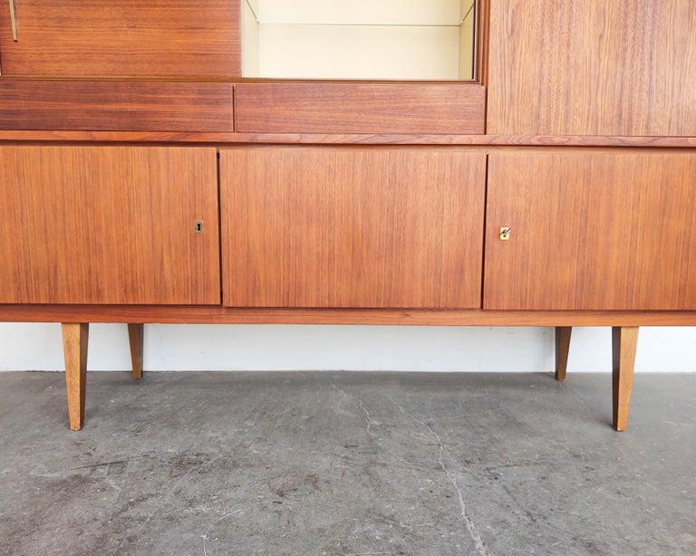 Mid-Century Modern Large Walnut Wall Unit Cabinet Hutch by Munker ...