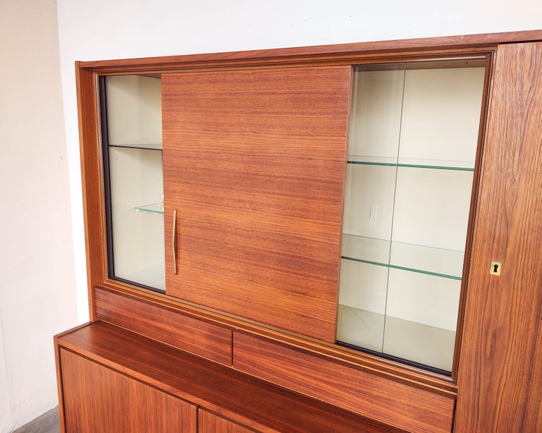 Mid-Century Modern Large Walnut Wall Unit Cabinet Hutch by Munker ...