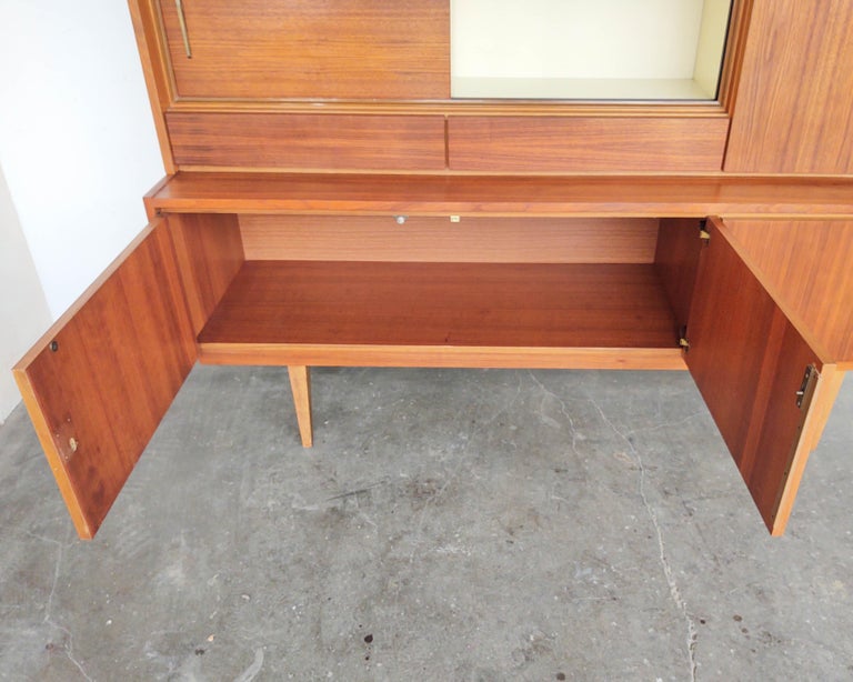 Mid-Century Modern Large Walnut Wall Unit Cabinet Hutch by Munker ...