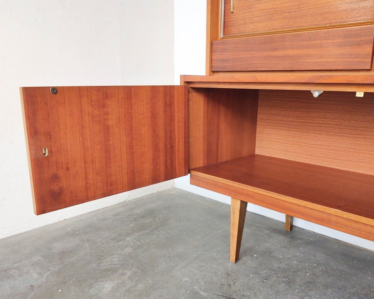 Mid-Century Modern Large Walnut Wall Unit Cabinet Hutch by Munker ...