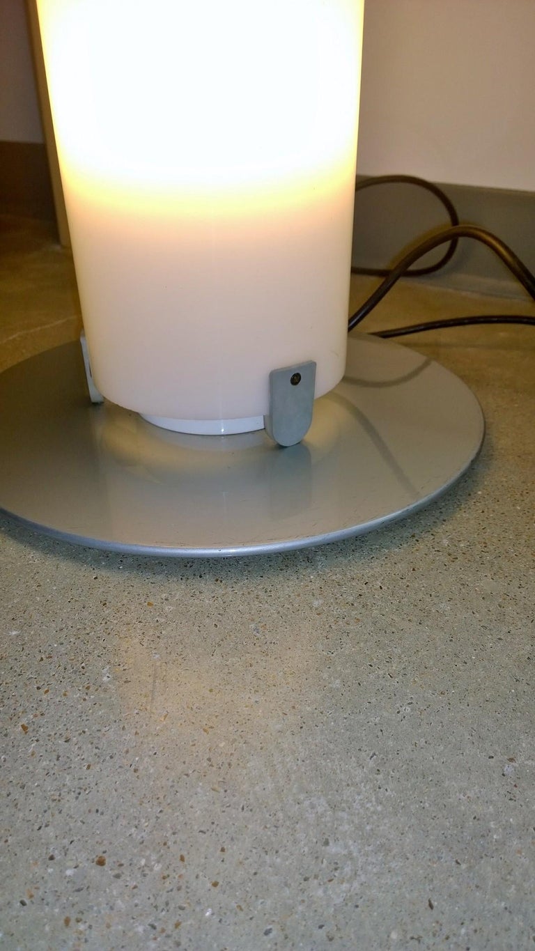 White Castiglioni Stylos Floor Lamp with Metal Base and Upper and Lower ...