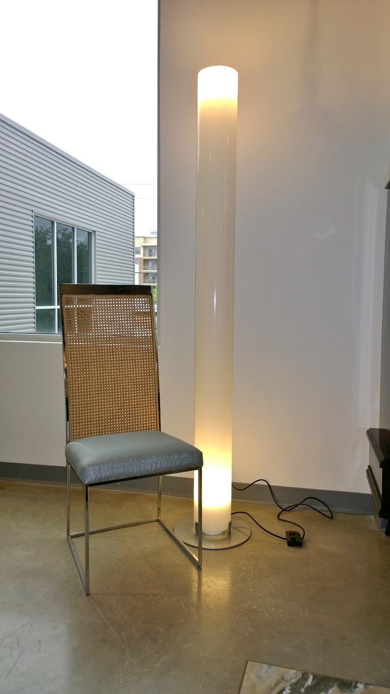 White Castiglioni Stylos Floor Lamp with Metal Base and Upper and Lower ...