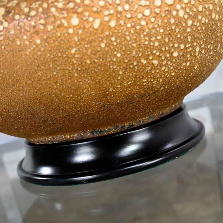 Mid-Century Modern Lava Glazed Large Scale Table Lamp New Faux Silk ...