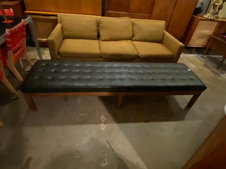 Mid-Century Modern Leather Bench at 1stDibs